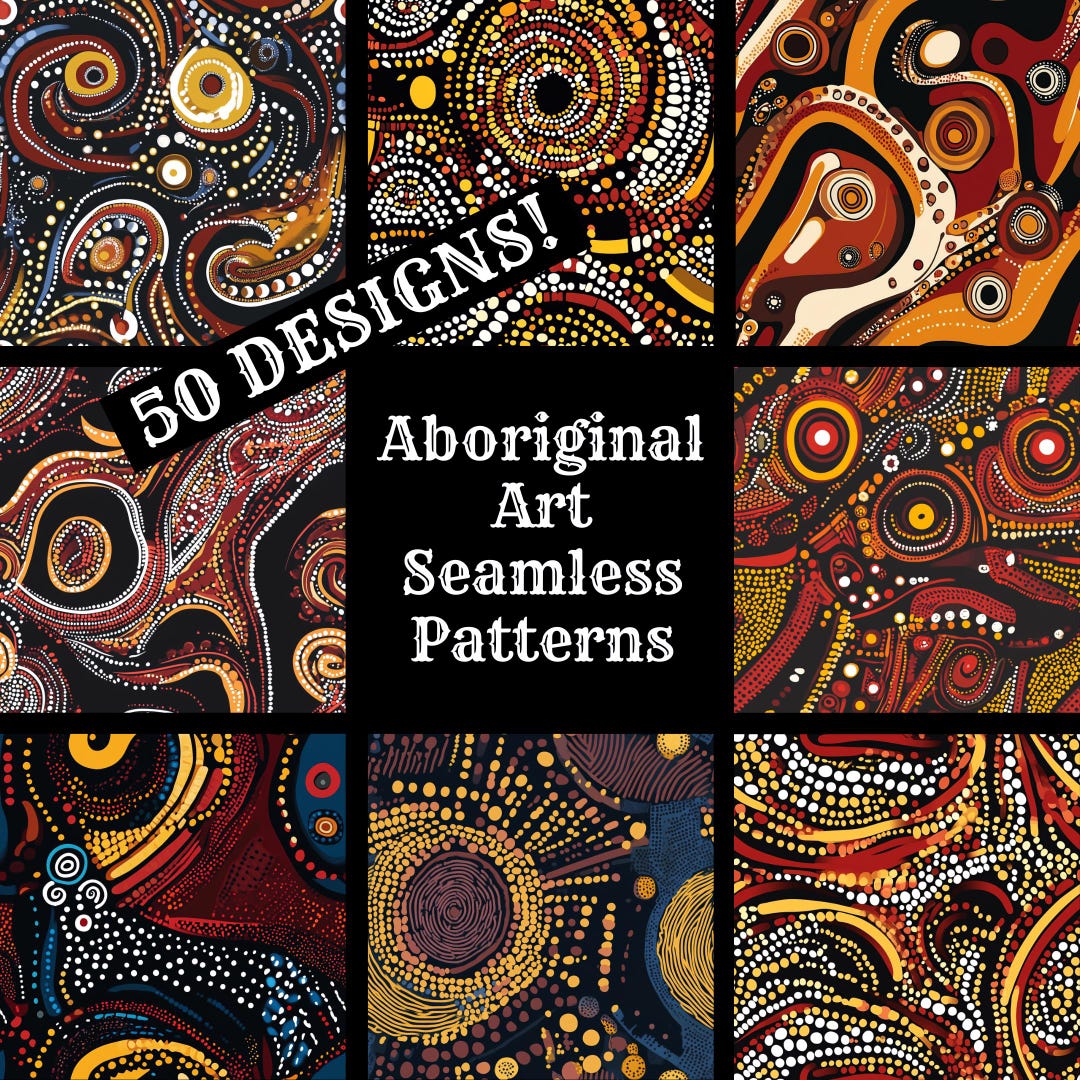 Aboriginal Art Seamless Digital Paper, Aboriginal Art Printable ...