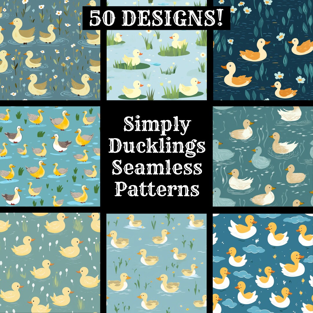 Duckling Seamless Pattern: Scrapbook Paper, Fabric Print (digital ...