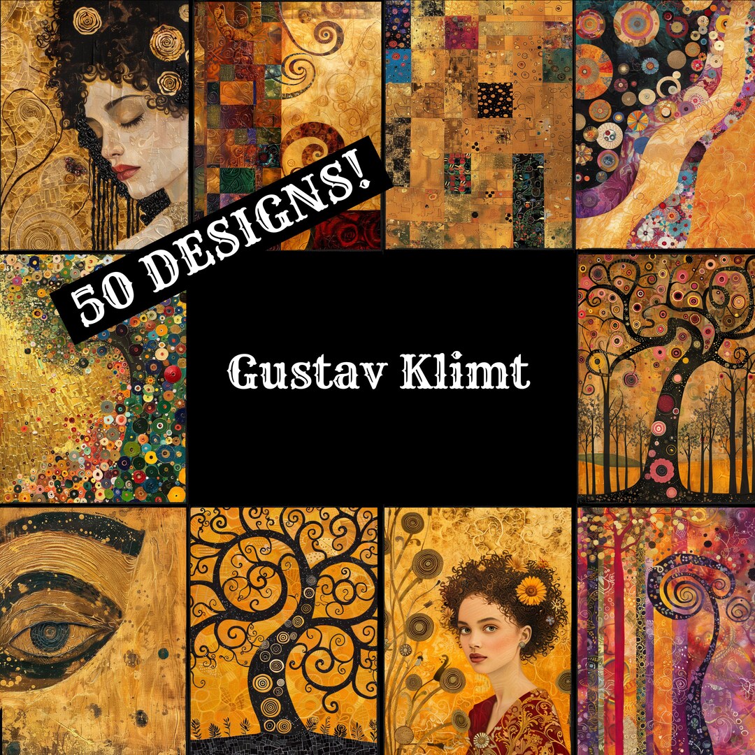 Gustav Klimt Journal Paper, Gustav Klimt Printable Paper, Vintage ...
