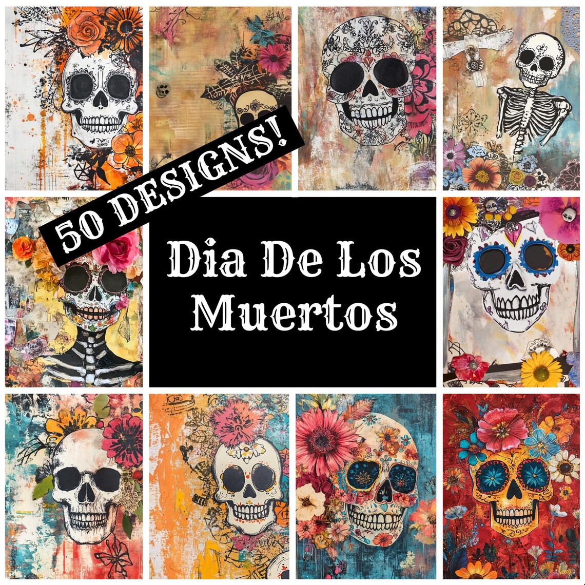 Dia De Los Muertos Printable Paper: Vintage Journal Inserts (digital ...