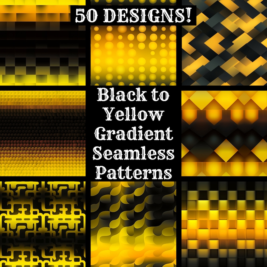 Black to Yellow Gradient Seamless Pattern: Scrapbook Paper (digital ...