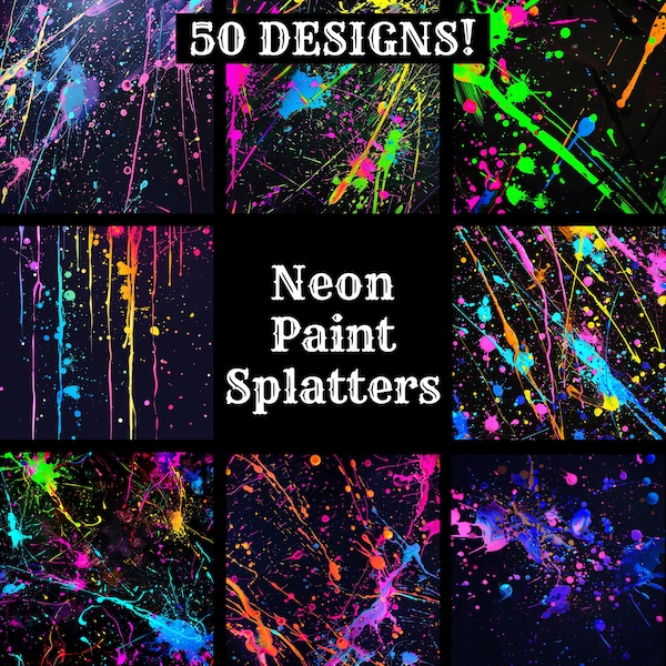 Neon Paint Splatter - Etsy