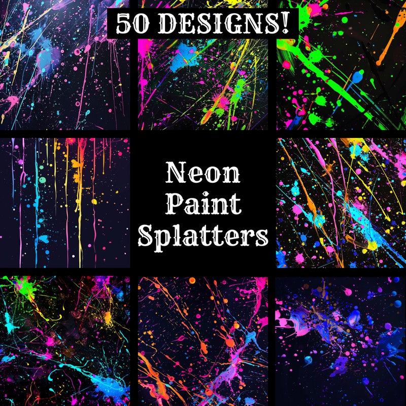 Neon Paint Splatter - Etsy