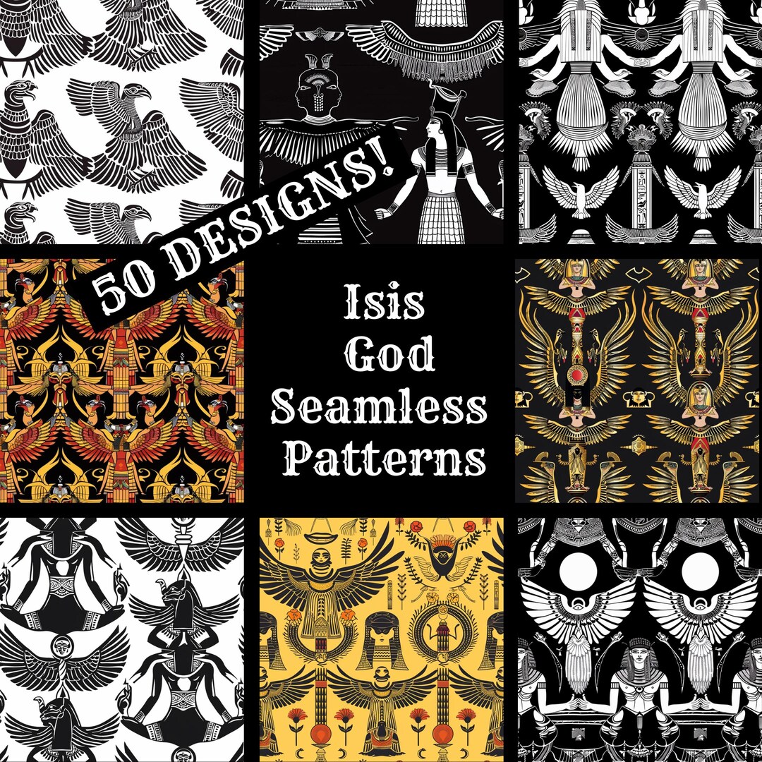 Isis God Seamless Digital Paper, Isis God Printable Scrapbook Paper ...
