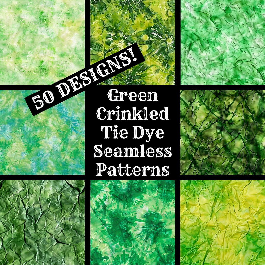 Green Crinkled Tie Dye Seamless Digital Paper, Green Crinkled Tie Dye ...
