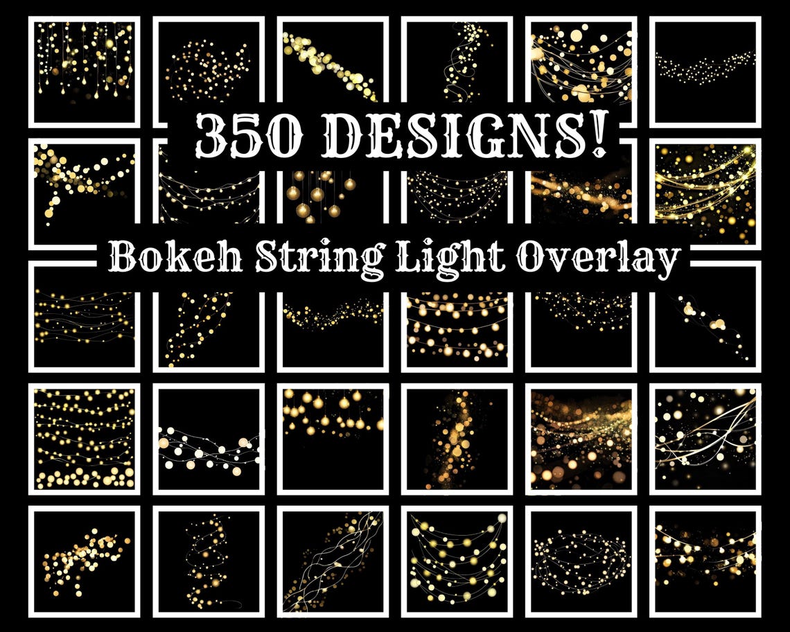 350 Bokeh String Light Photo Overlays: Twinkle Fairy Lights (PNG) - Etsy
