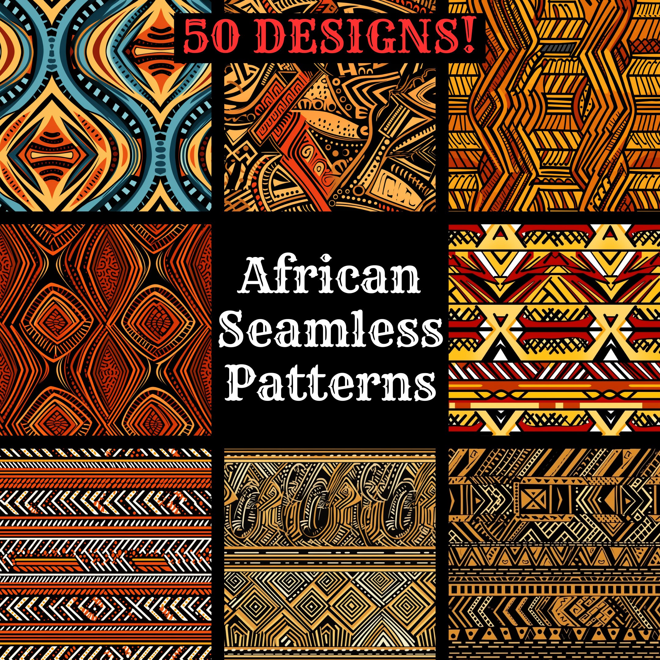 African Seamless Digital Paper, Printable Scrapbook Paper Seamless ...