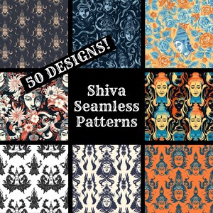 Shiva Seamless Digital Paper, Shiva Printable Scrapbook Paper Seamless ...