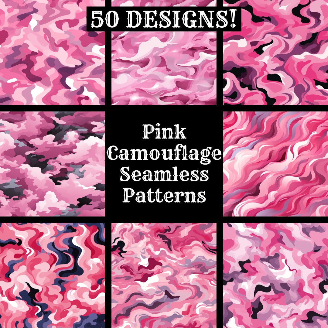 Pink Camouflage Seamless Digital Paper, Printable Scrapbook Paper ...