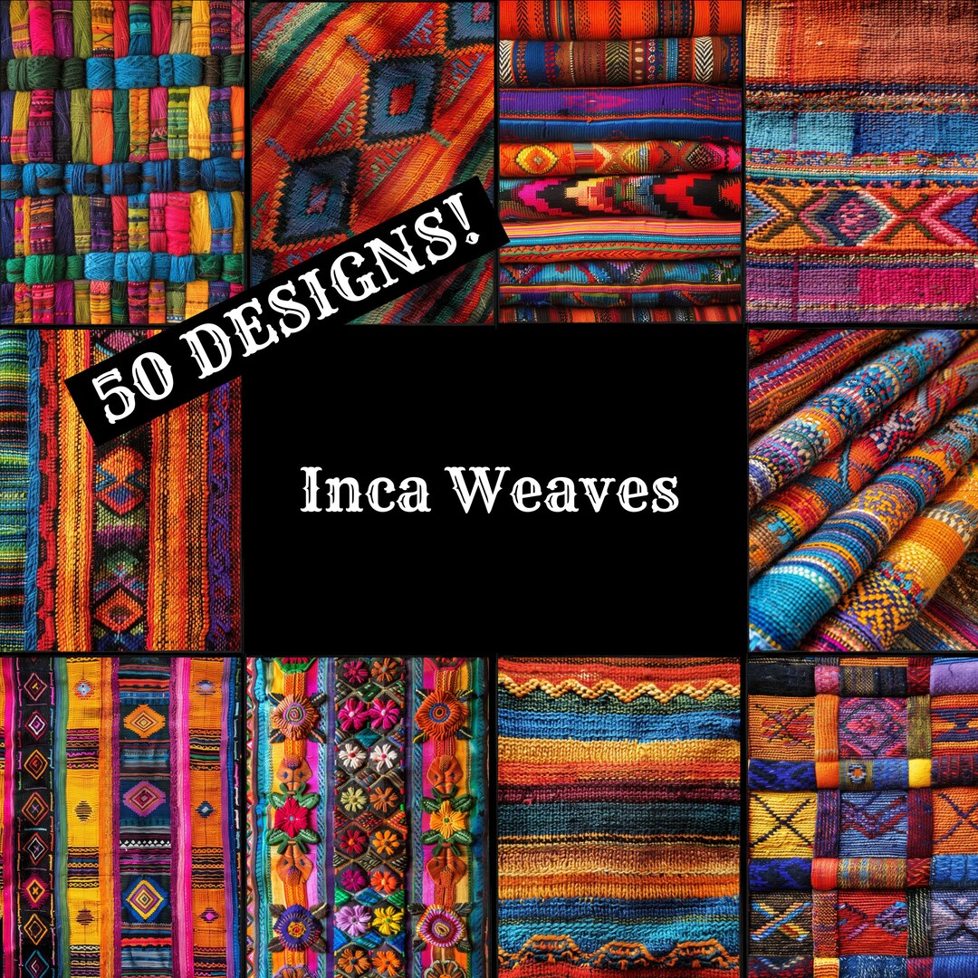 Inca Weaves Digital Paper: Vintage Scrapbook Journal Inserts (PNG, 8 ...