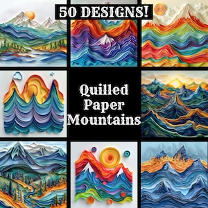 Quilled Paper Mountains Paper, Quilled Paper Mountains Printable Paper ...