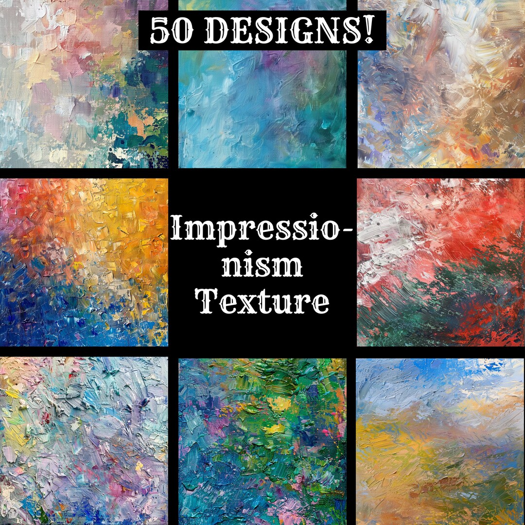 Impressionism Texture Digital Paper: High-resolution Scrapbook (PNG ...