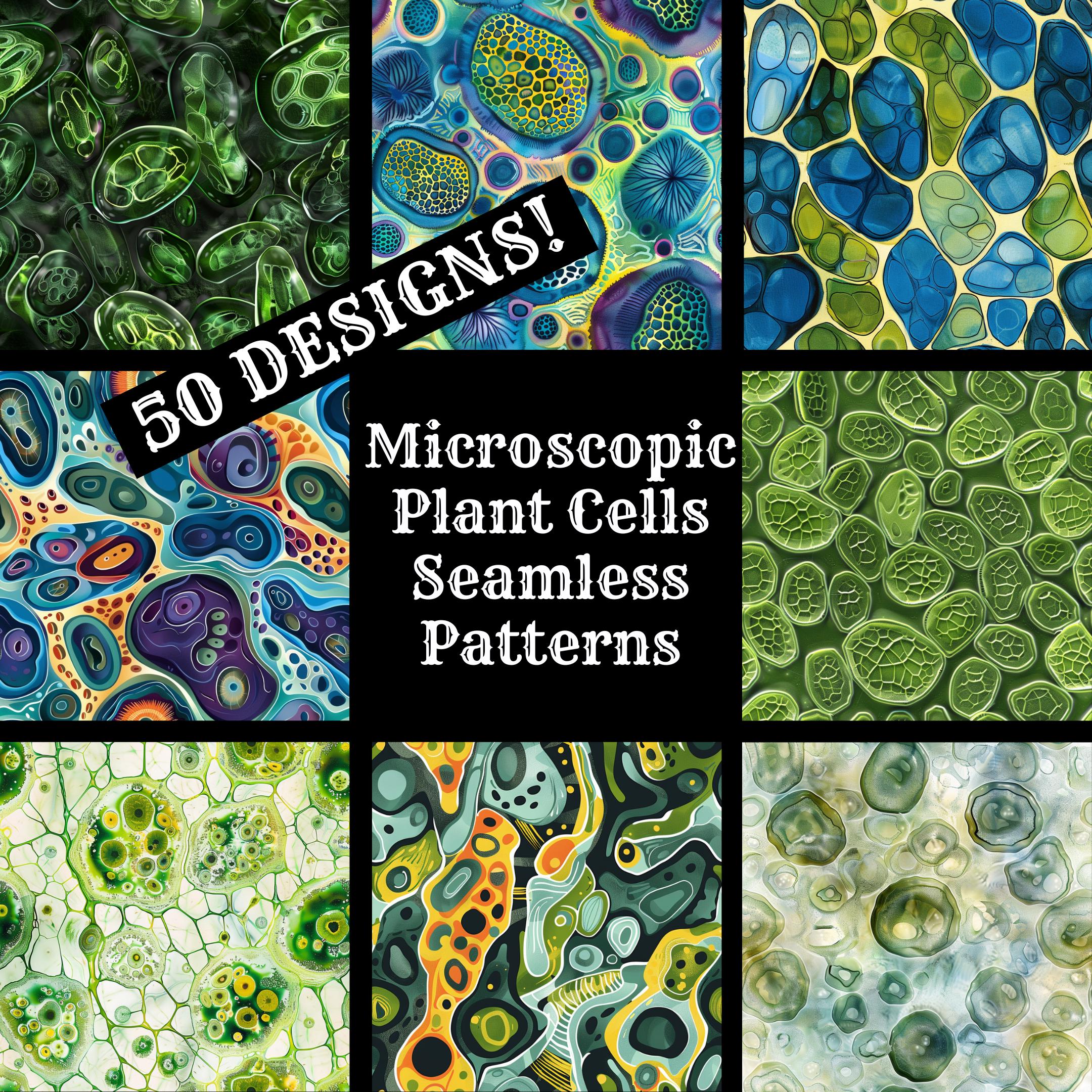 Microscopic Plant Cell Pattern: 50 Seamless Digital Papers (PNG) - Etsy