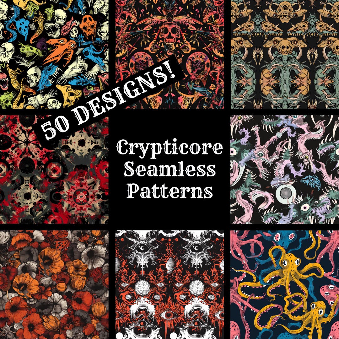 Crypticore Seamless Digital Paper, Crypticore Printable Scrapbook Paper ...