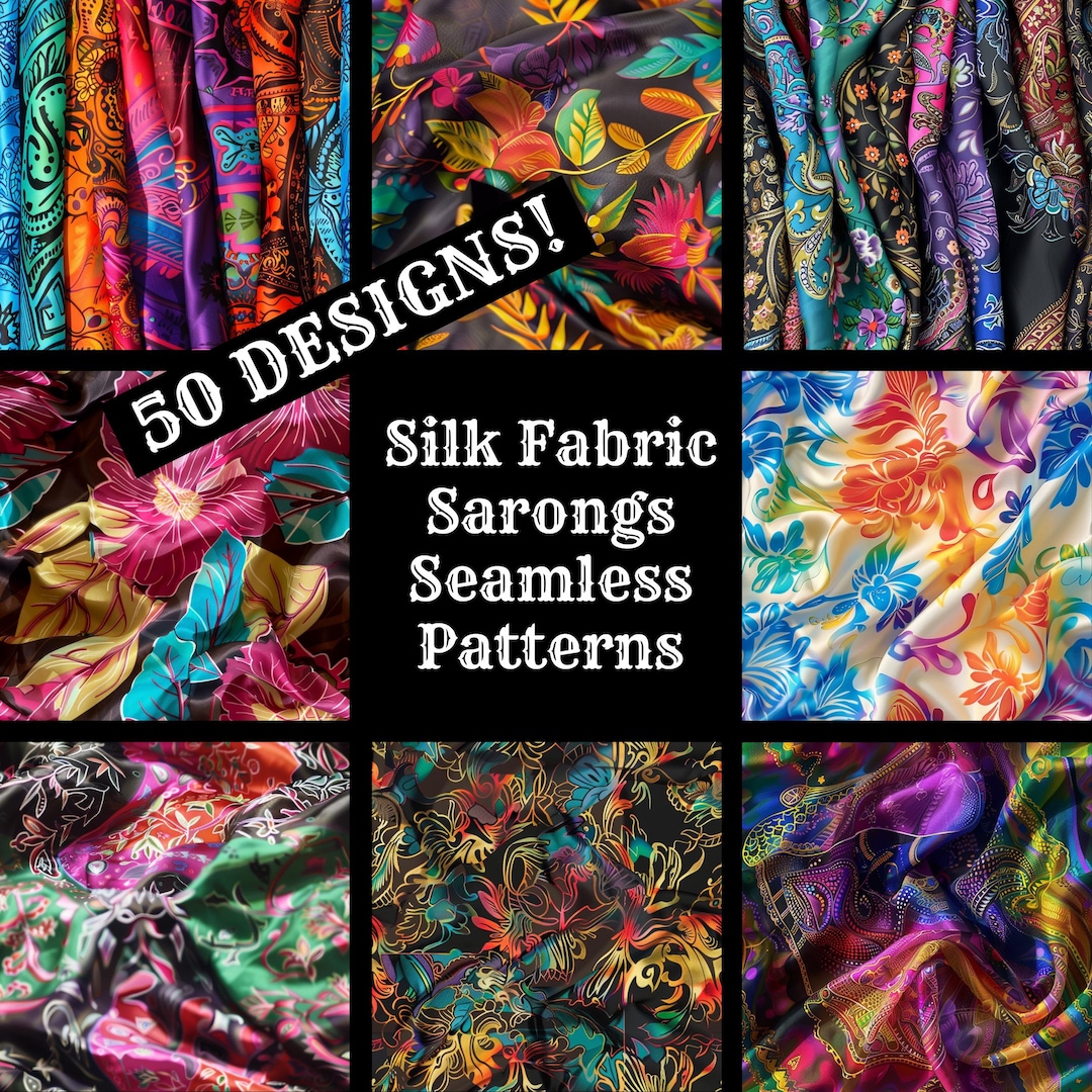 Silk Sarong Fabric: 50 Seamless Patterns (digital Download) - Etsy