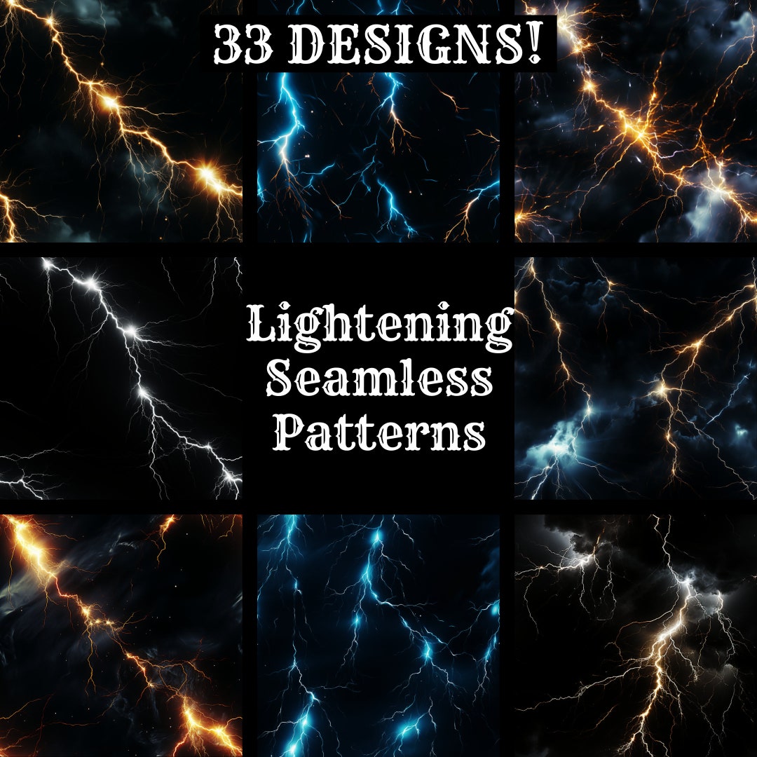 Lightening Seamless Digital Paper, Printable Scrapbook Paper Seamless ...