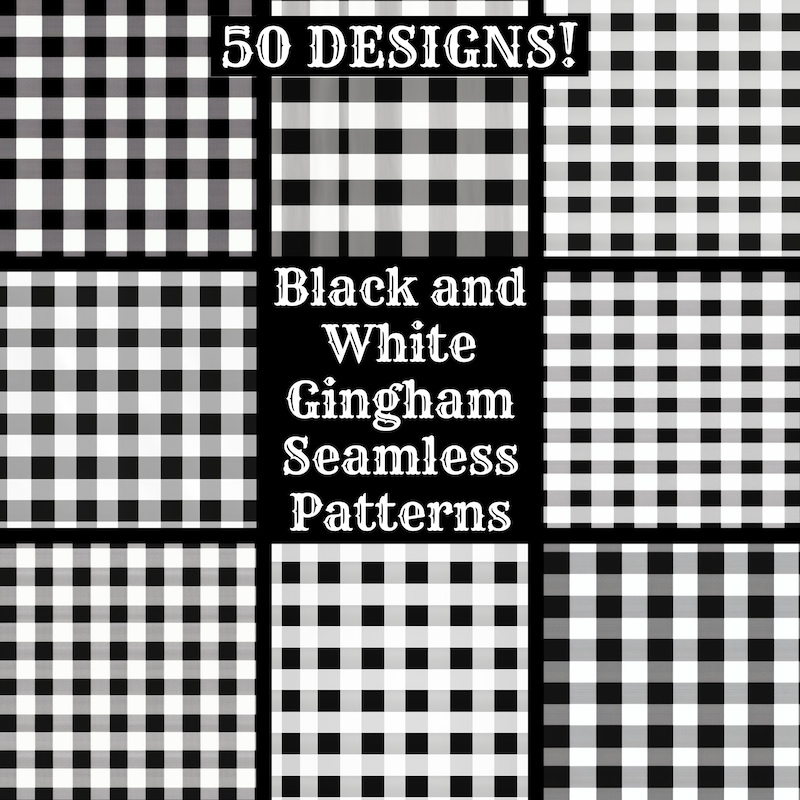 Black and White Gingham Check - Etsy