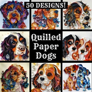 Quilled Paper Dogs: High Resolution Digital Paper (PNG) - Etsy