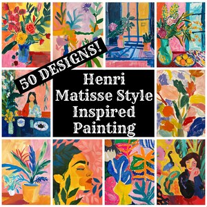 Henri Matisse Style Printable Paper: 50 PNG Journal Inserts (digital ...
