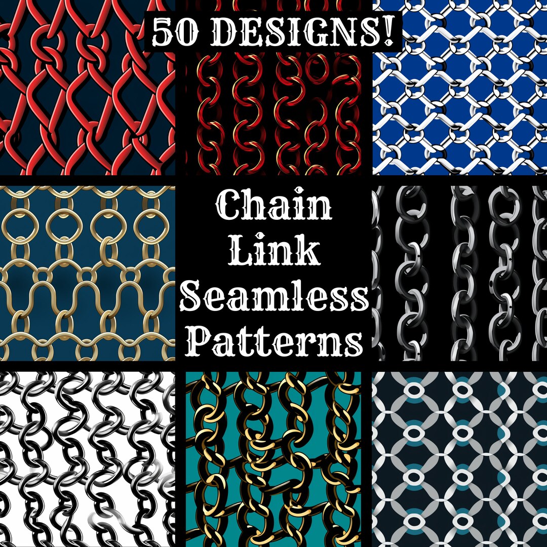 Chain Link Seamless Digital Paper, Printable Scrapbook Paper Seamless ...