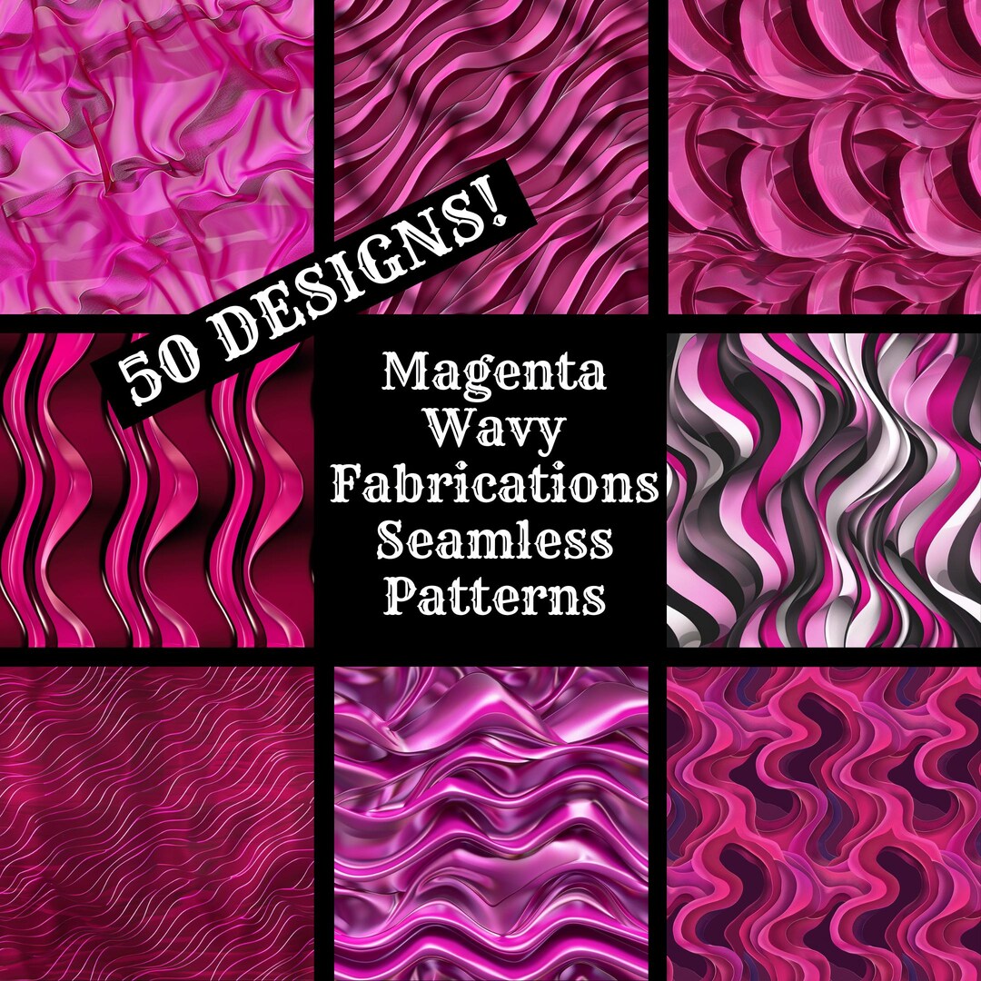 Magenta Wavy Fabrications Seamless Digital Paper, Printable Scrapbook ...
