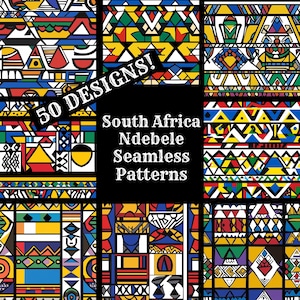 Ndebele Seamless Pattern: South Africa Digital Paper (PNG) - Etsy