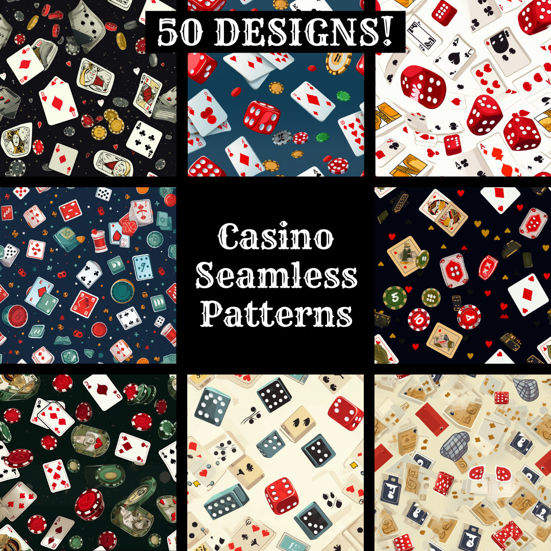Casino Seamless Digital Paper, Printable Scrapbook Paper Seamless ...