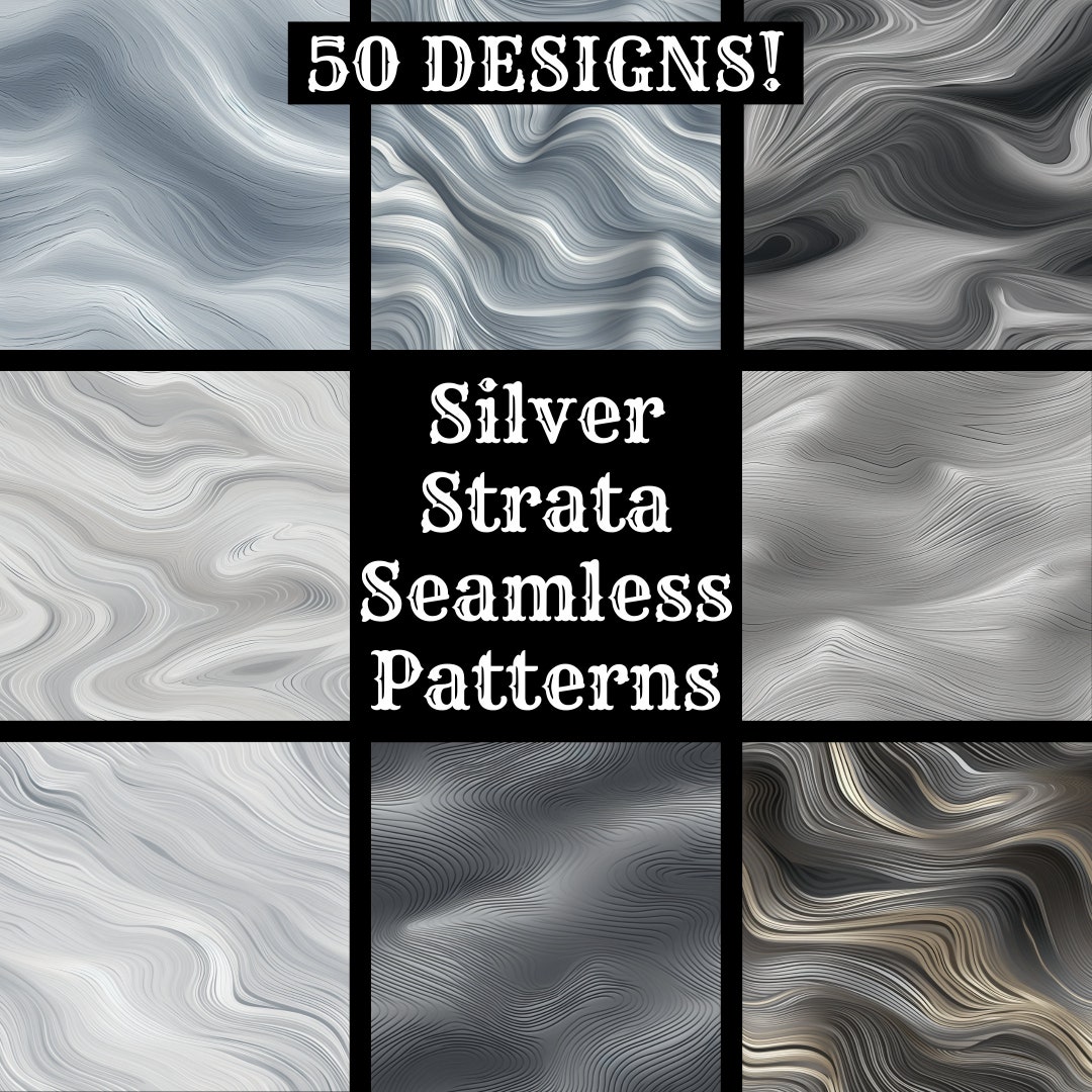 Silver Strata Seamless Digital Paper, Printable Scrapbook Paper ...