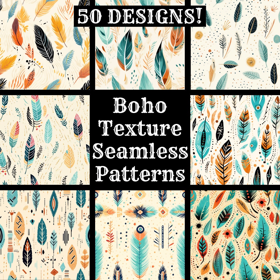 Boho Texture Seamless Digital Paper, Printable Scrapbook Paper Seamless ...