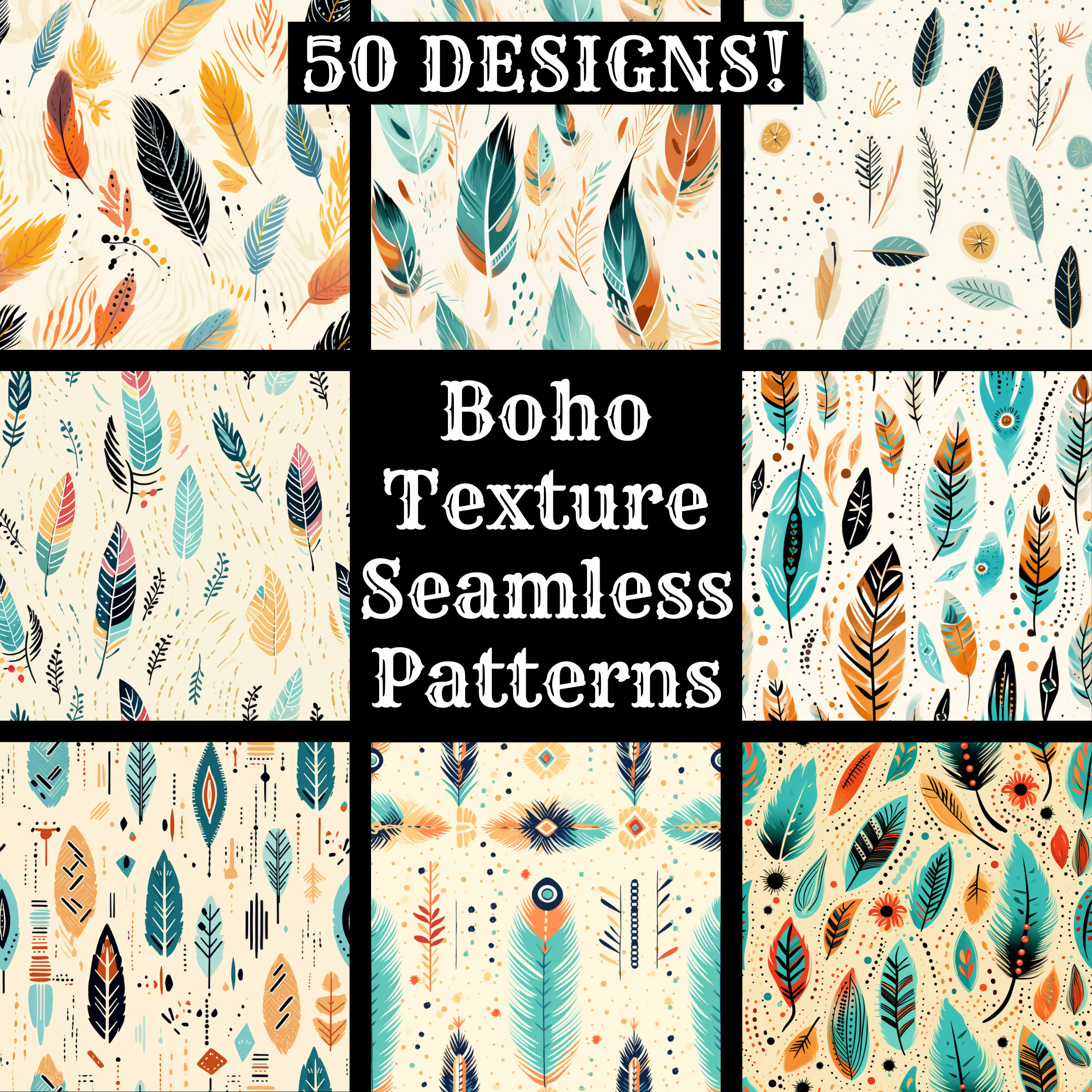 Boho Texture Seamless Digital Paper, Printable Scrapbook Paper Seamless ...