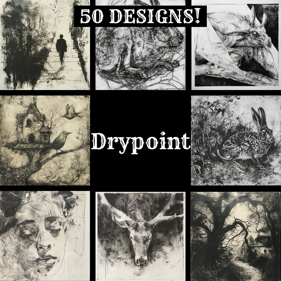 Drypoint Paper, Drypoint Printable Paper, Vintage Drypoint, Drypoint ...