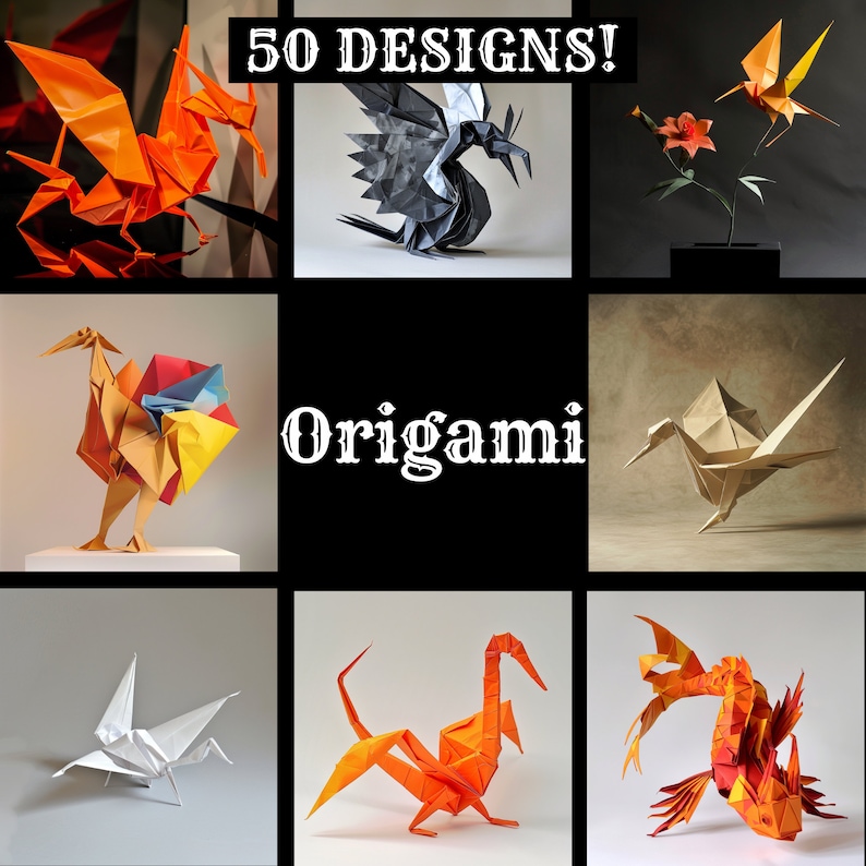 Origami Paper, Origami Printable Paper, Vintage Origami, Origami ...