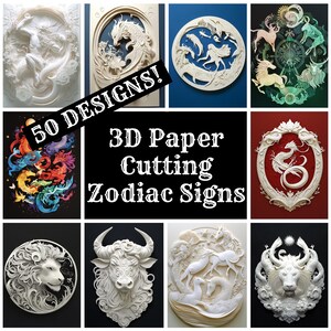 3D Paper Cutting Zodiac Signs Journal Paper, 3D Paper Cutting Zodiac ...