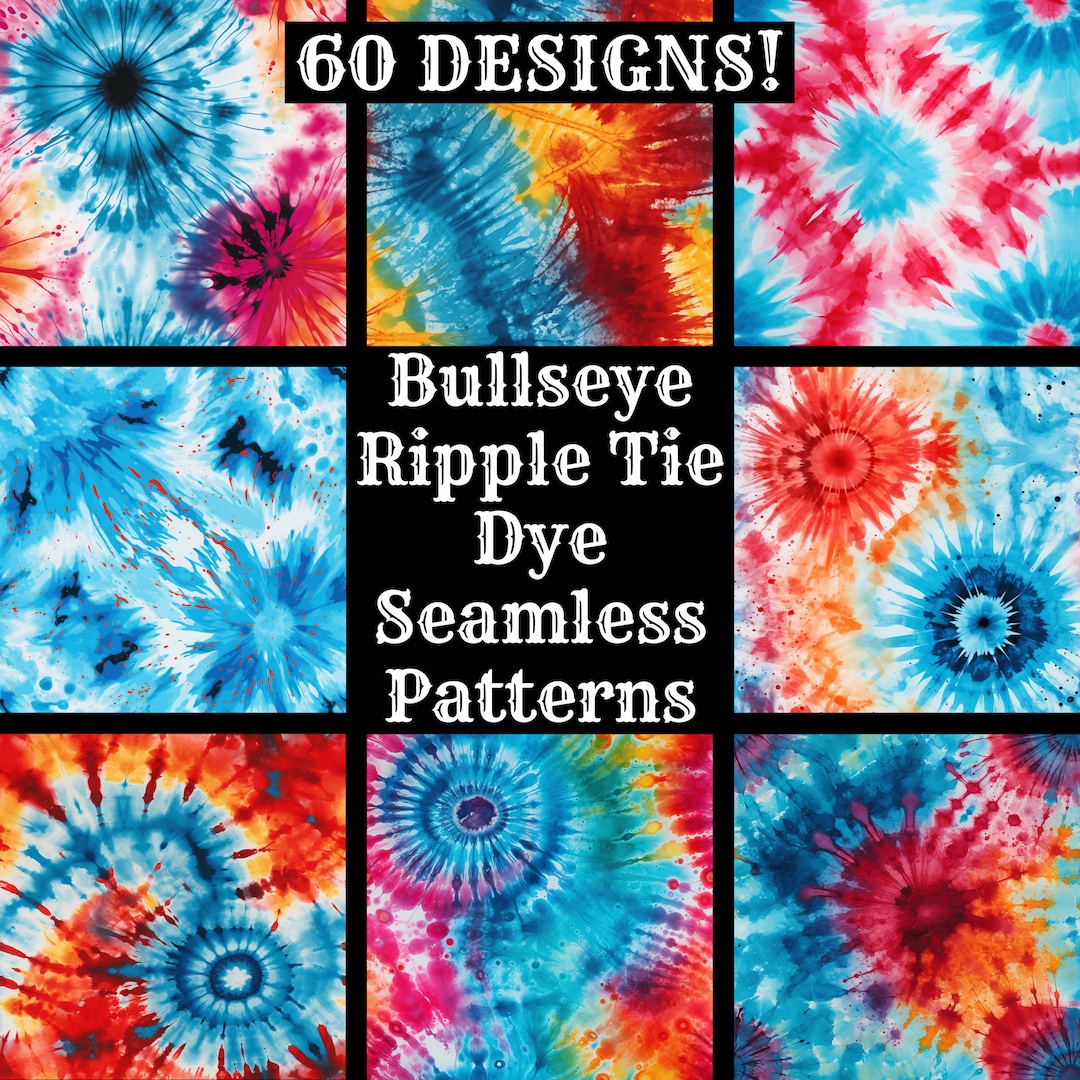 Bullseye Tie Dye Seamless Patterns: Digital Scrapbook Paper (digital ...