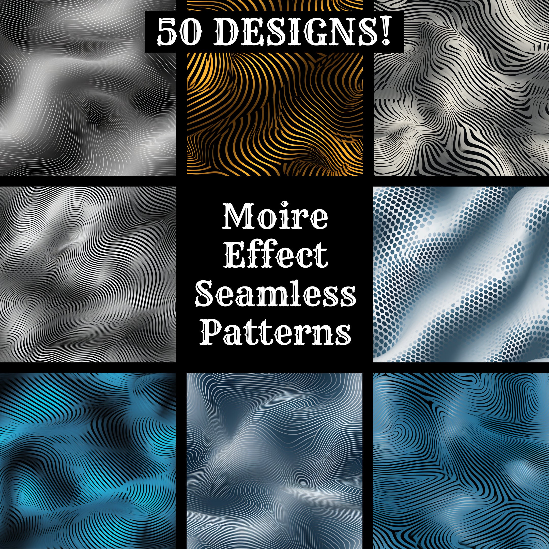 Moire Effect Seamless Digital Paper, Printable Scrapbook Paper Seamless ...