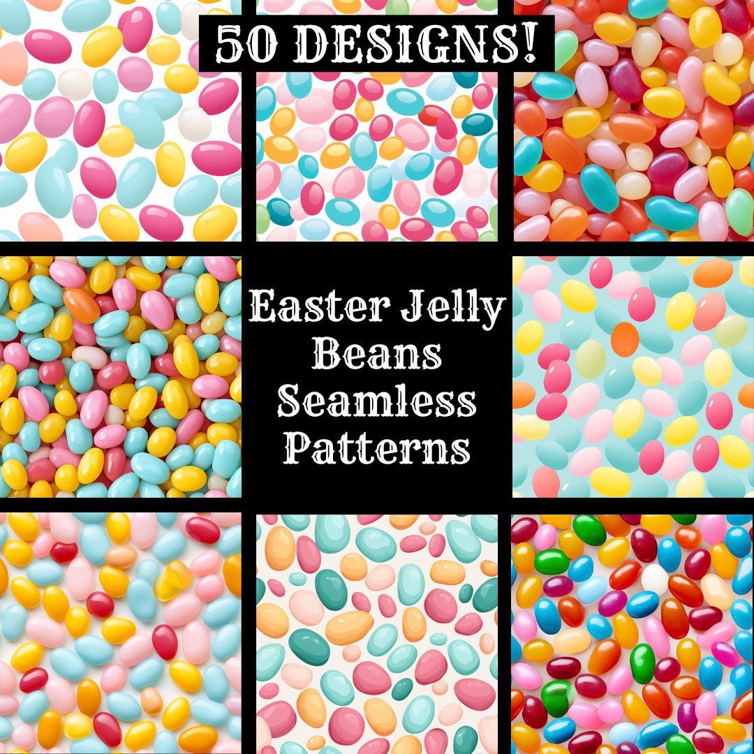 Easter Jelly Beans Seamless Pattern: 50 PNG Digital Papers (digital ...