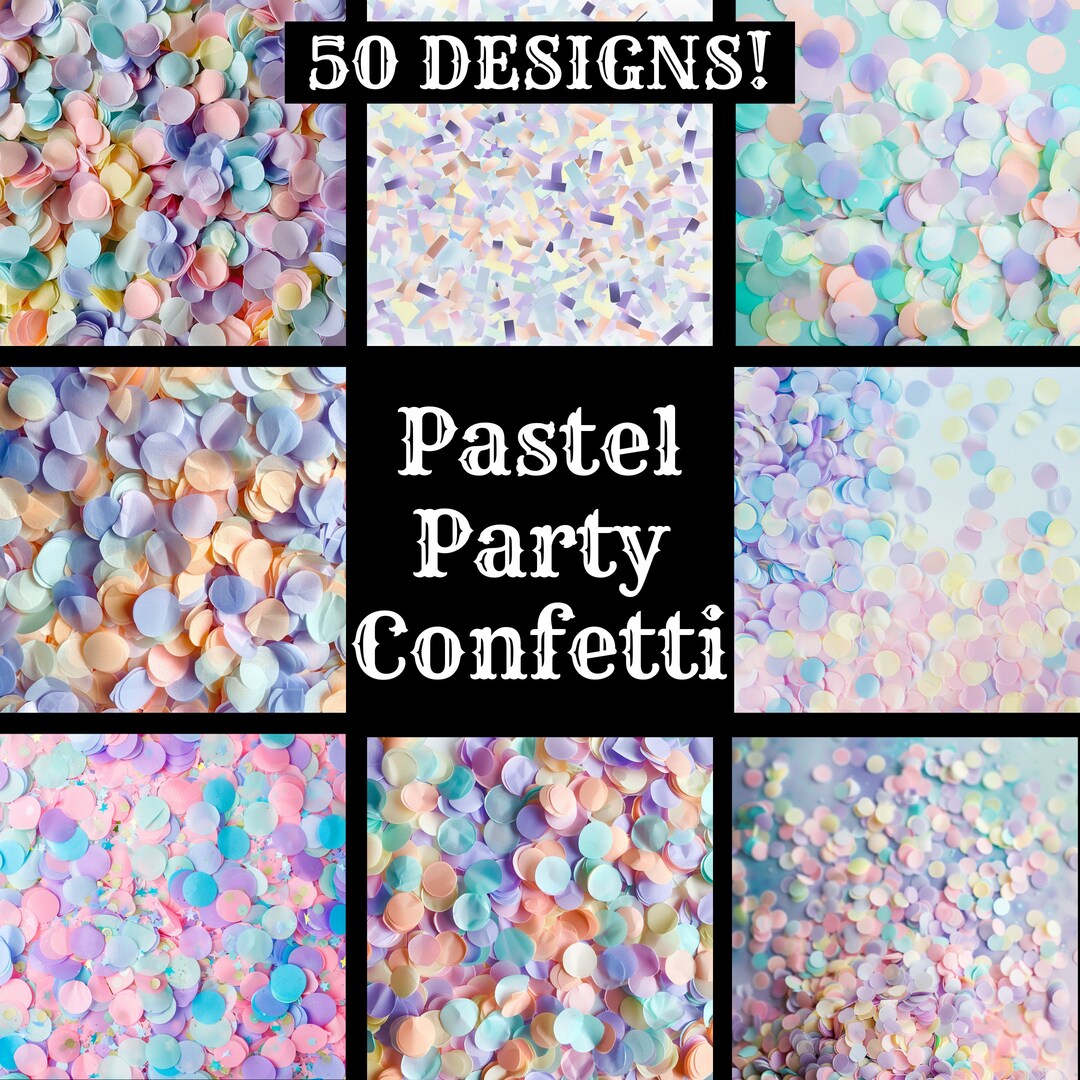 Pastel Confetti Digital Paper: Party Scrapbook Journal (digital ...