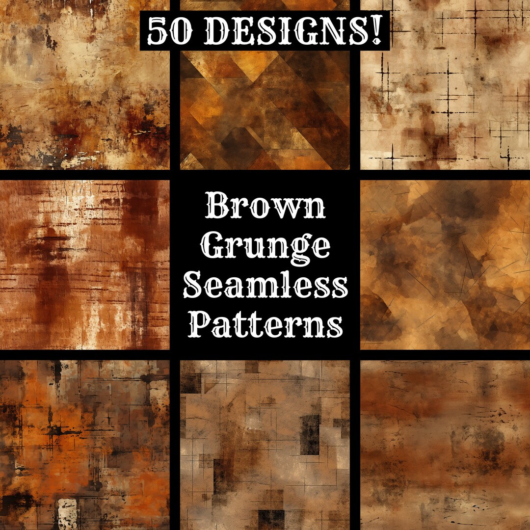 Brown Grunge Seamless Digital Paper, Printable Scrapbook Paper Seamless ...