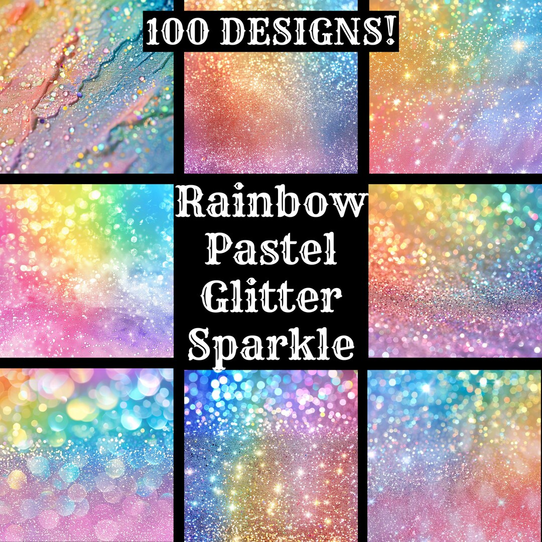 Rainbow Pastel Glitter Sparkle Paper, Rainbow Glitter Sparkle Printable ...