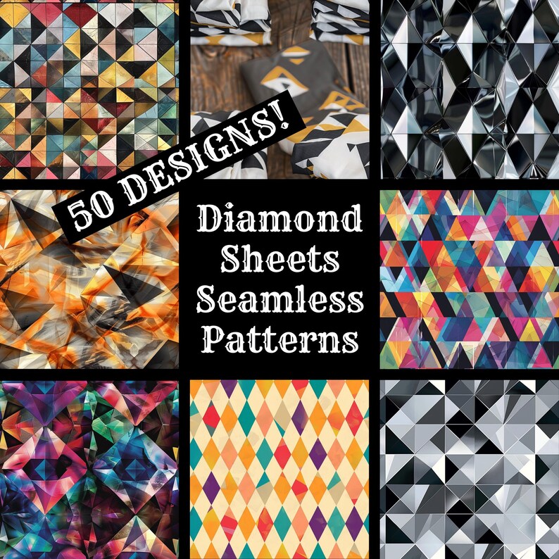 Diamond Pattern Seamless Digital Paper: Printable Scrapbook Textures ...