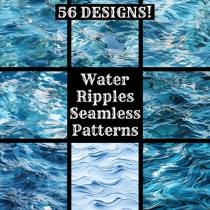 Water Ripples Seamless Digital Paper, Printable Scrapbook Paper ...