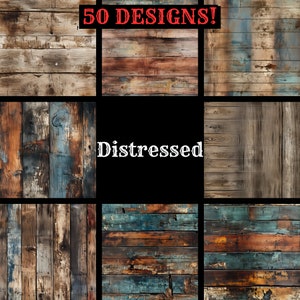 Seamless Distressed Wood Digital Paper Printable Scrapbook Paper Wood ...