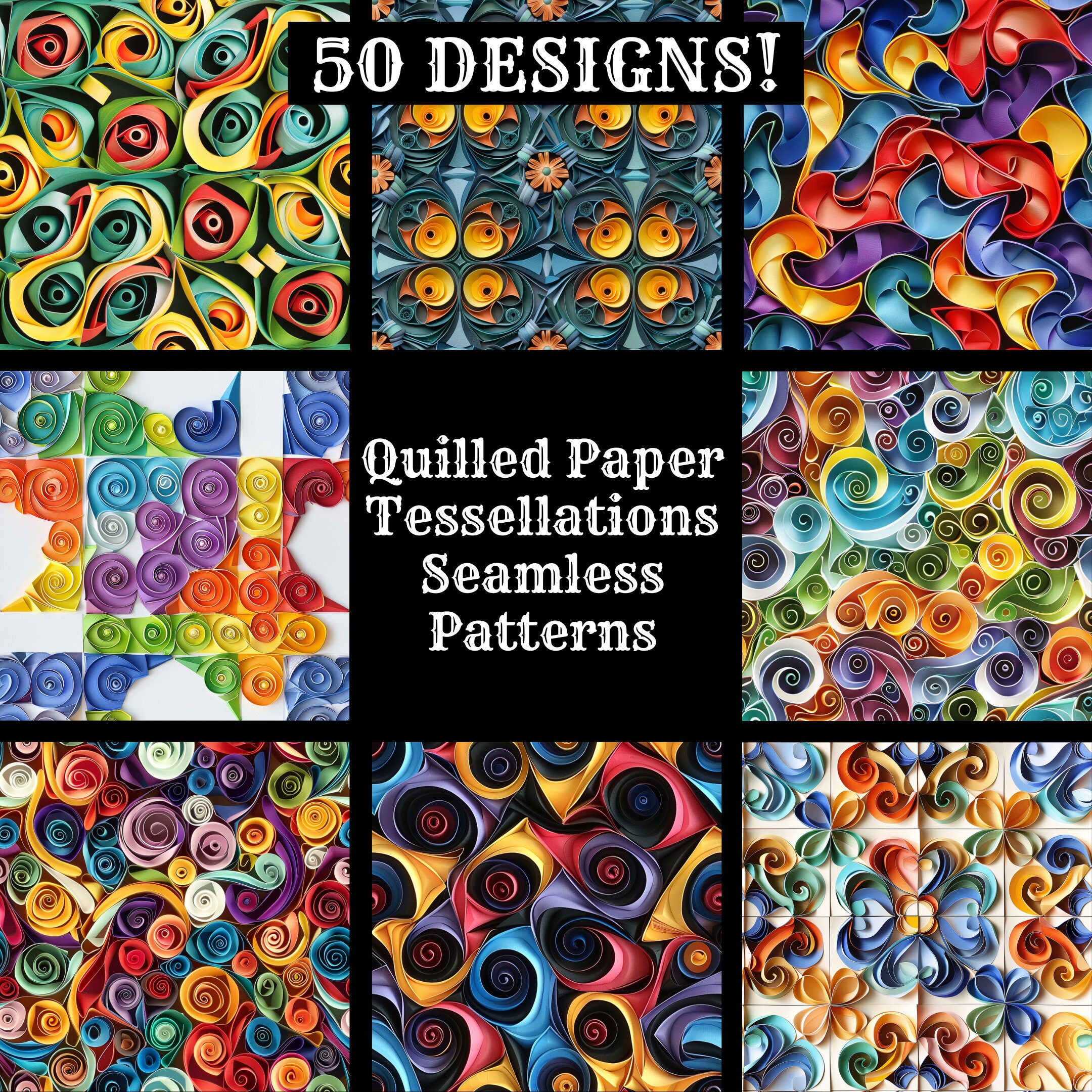 Quilled Paper Tessellations Seamless Digital Paper - Etsy