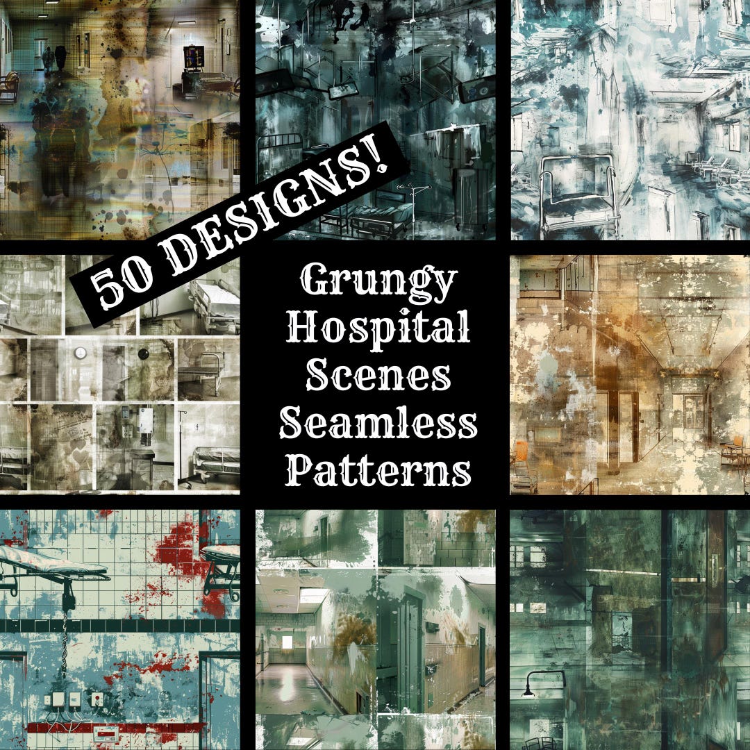Grungy Hospital Scenes Seamless Paper Textures (digital Download) - Etsy
