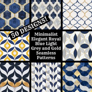 Royal Blue & Gold Seamless Pattern: Elegant Digital Paper (PNG ...