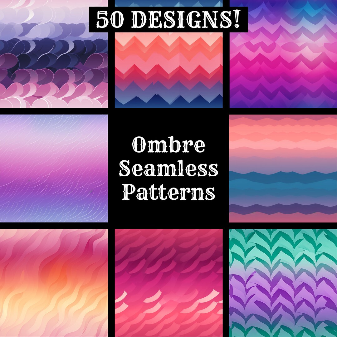 Ombre Seamless Pattern: Digital Paper Textures (PNG, 300 Dpi) (digital ...