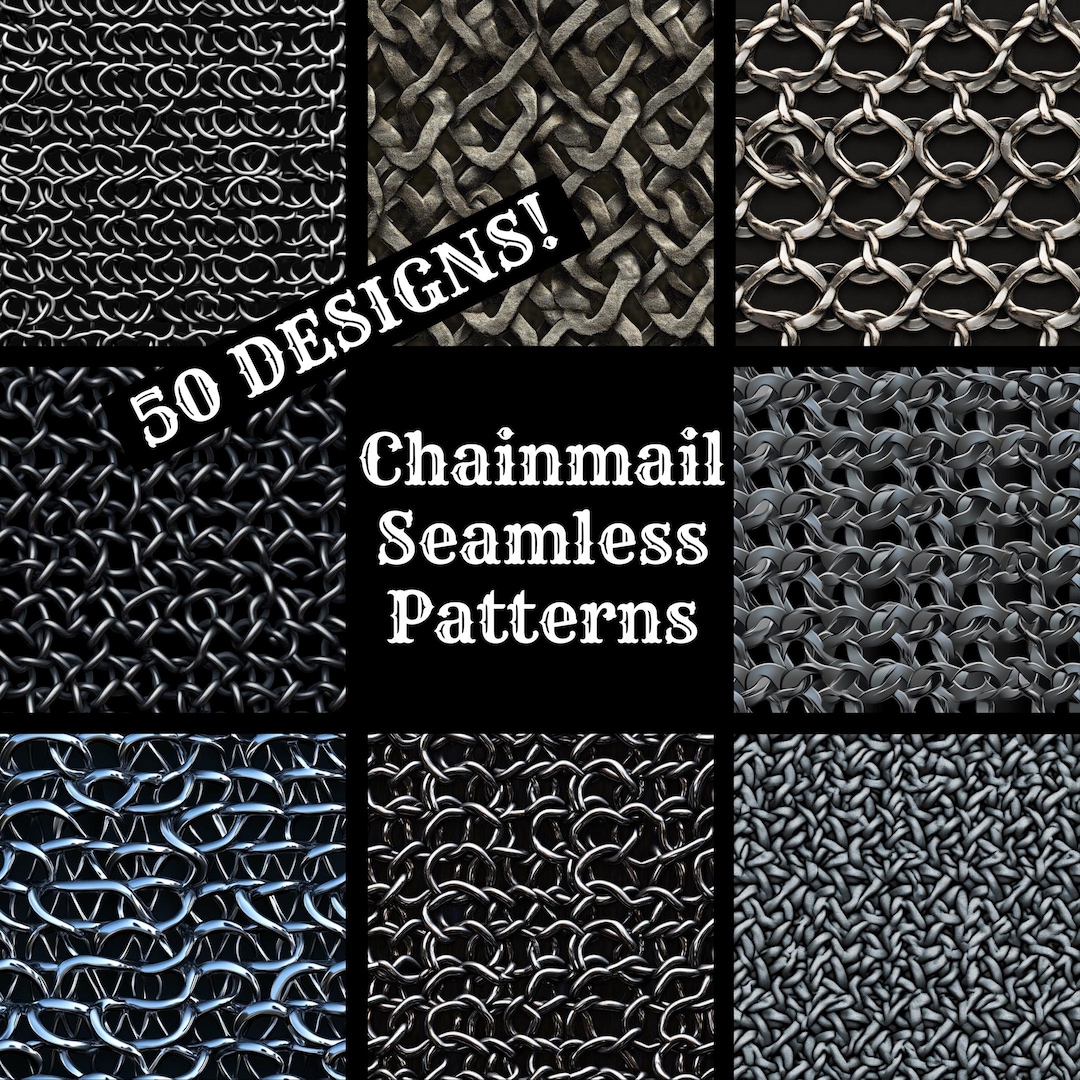 Chainmail Seamless Digital Paper, Chainmail Printable Scrapbook Paper ...