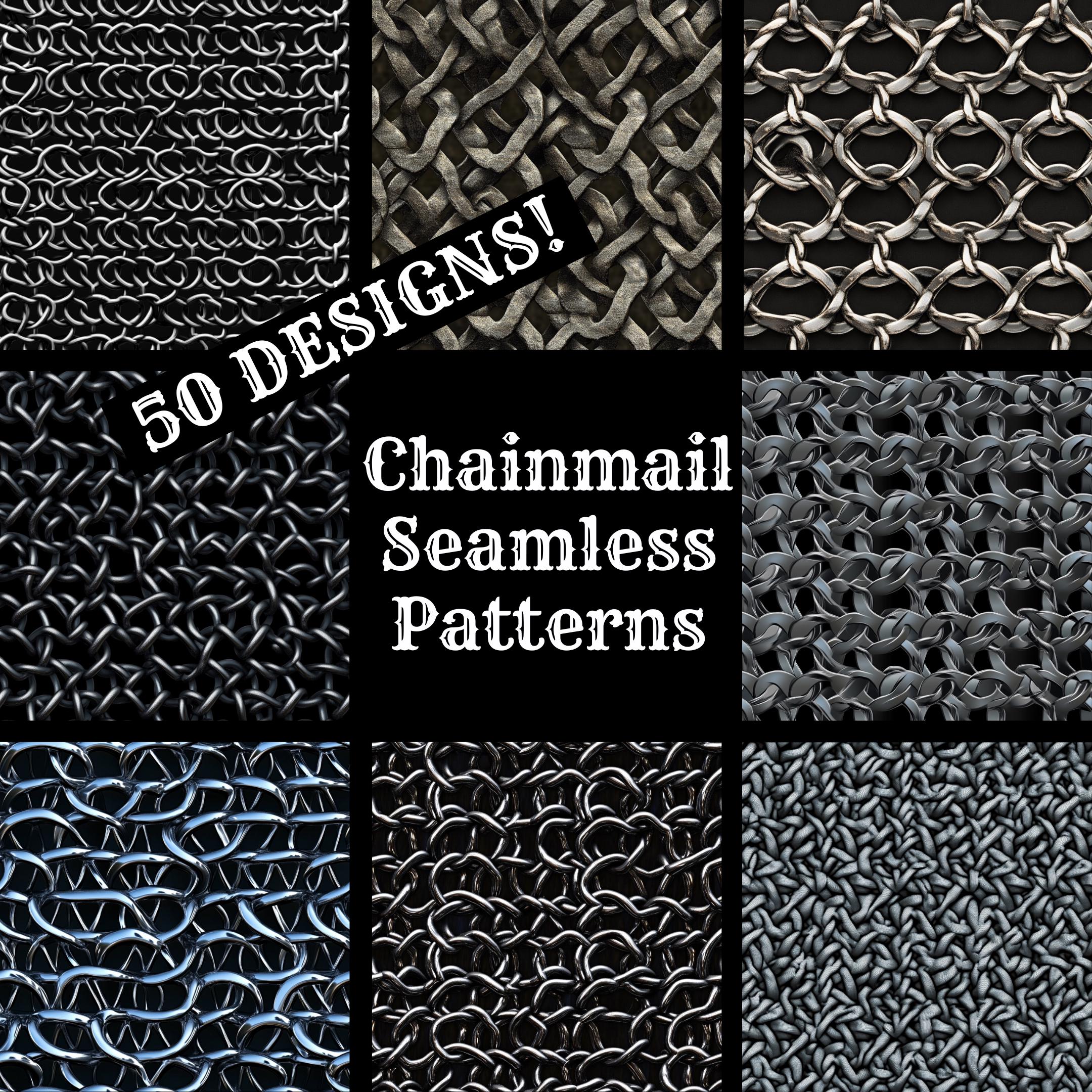 Chainmail Seamless Pattern: Printable Texture, 50 PNG Digital Papers ...