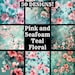 Pink and Teal Floral Digital Paper: High-resolution Scrapbook (digital ...