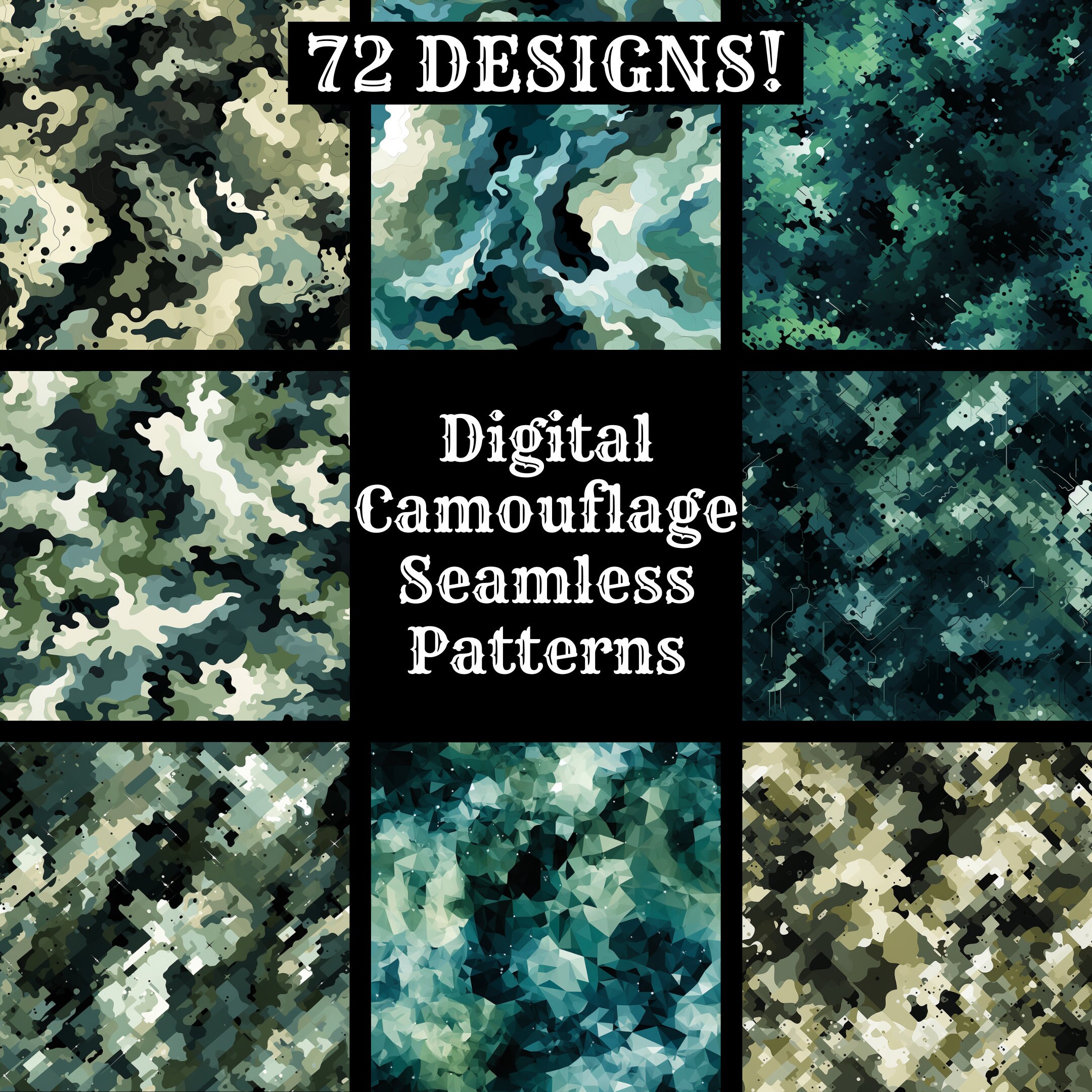 Digital Camouflage Seamless Digital Paper Printable Scrapbook - Etsy